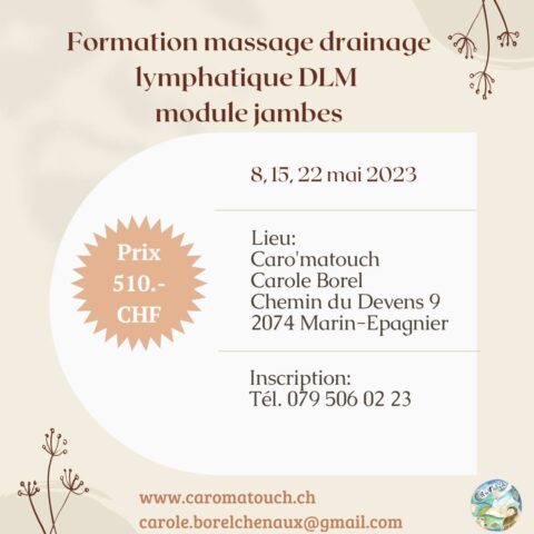 Formation Massage drainage lymphatique DLM module jambes | Caro'matouch